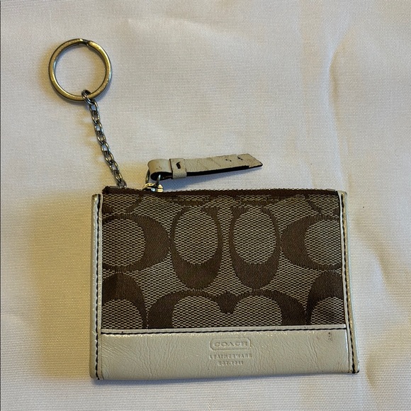 Coach | Bags | Coach Signature Keychain Wallet Coin Purse Preloved ...